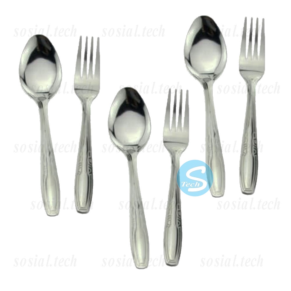 Jual Sendok Dan Garpu Makan Stainless Steel Sendok Garpu Besi | Shopee ...