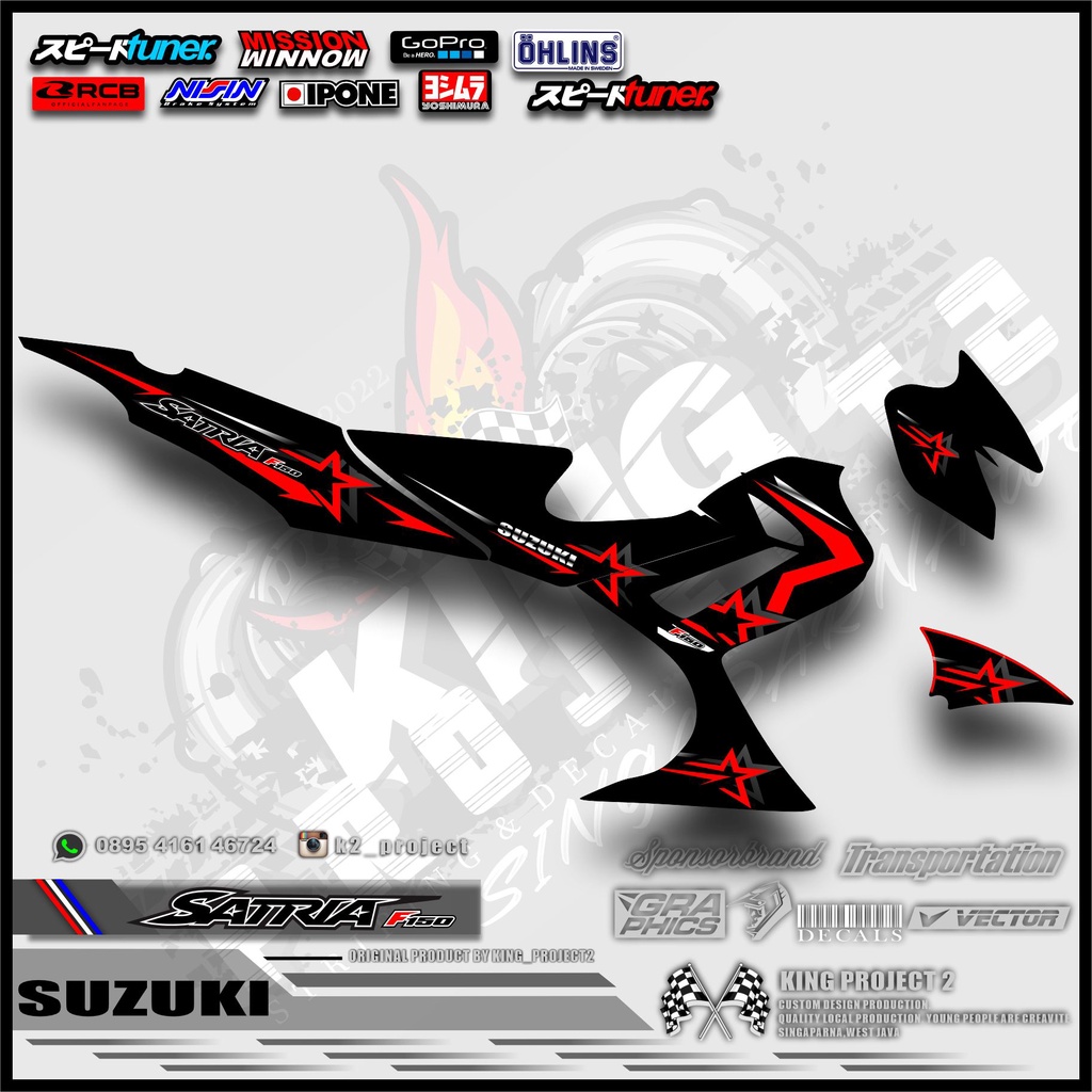 Jual Stiker Striping Satria Fu Barong / lama motif bintang racing ...