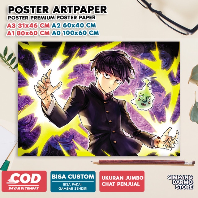 Jual Poster Mob Psycho 100 Shigeo Kageyama Katsuya Ekubo Tome Tenga ...