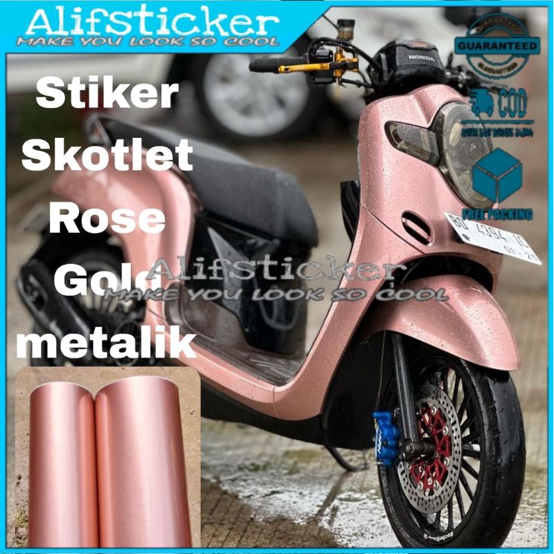 Jual Skotlet Stiker Motor Rose Gold Metalik Candy Scotlite Motor ...