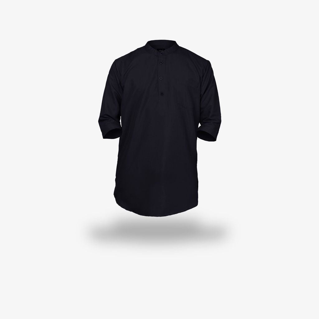 Jual KHAF97 Baju Kurta Pakistan 3/4 Gamis Pria "Waleed" Motif Hitam ...