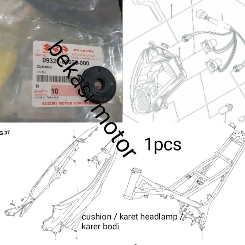 Jual 09320-08028 1pcs cushion karet headlamp karet bodi suzuki satria ...