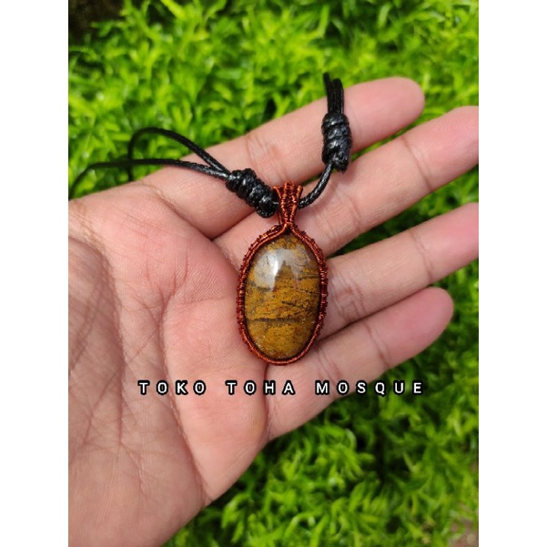 Jual Kalung wire wrapping etnik liontin batu akik posil kayu dewandaru ...