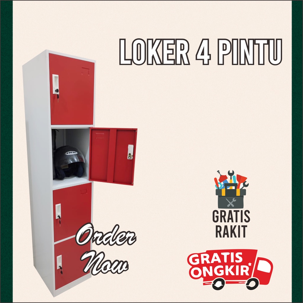 Jual loker 4 pintu, loker kantor, loker besi, lemari kantor | Shopee Indonesia