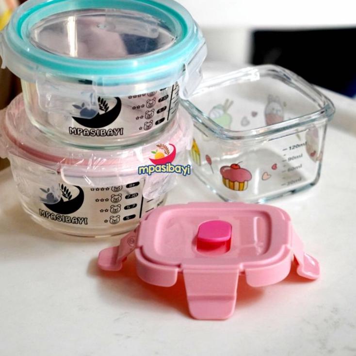 Jual Serba Populer Glass food container Kaca mpasi bayi 1 pc ada ...