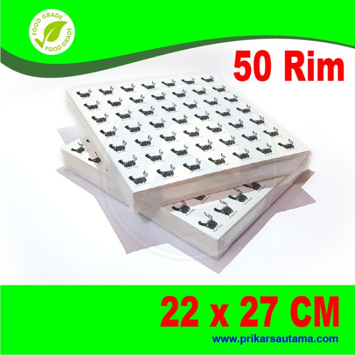 Jual Display Kertas Nasi Food Grade 22 X 27 Cm - Custom Logo - 50 Rim ...