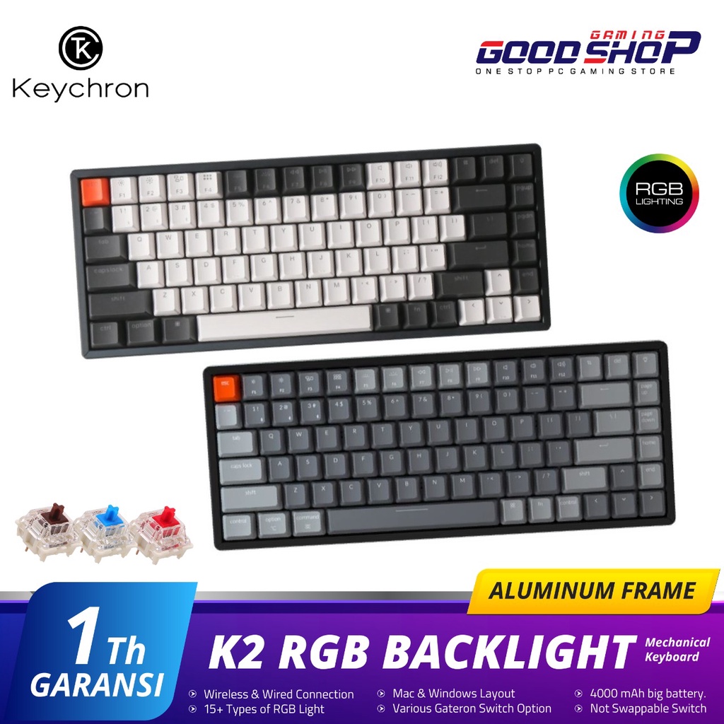 Jual Keychron K2 RGB Backlight Aluminum Frame Wireless Mechanical ...