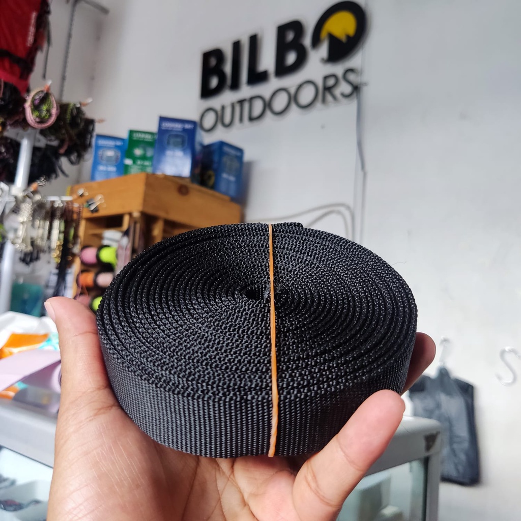 Jual Webbing Tubular Double Warna Hitam 1 Roll | Shopee Indonesia