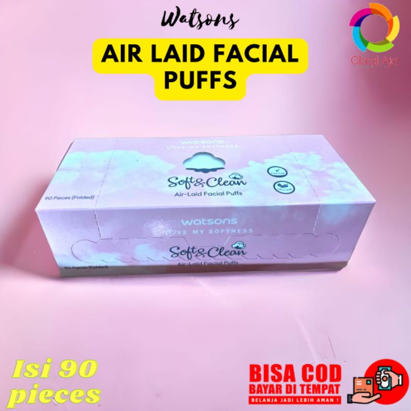 Jual Watsons Air Laid Facial Puffs isi 90 Sheets / Kapas Toner | Shopee ...