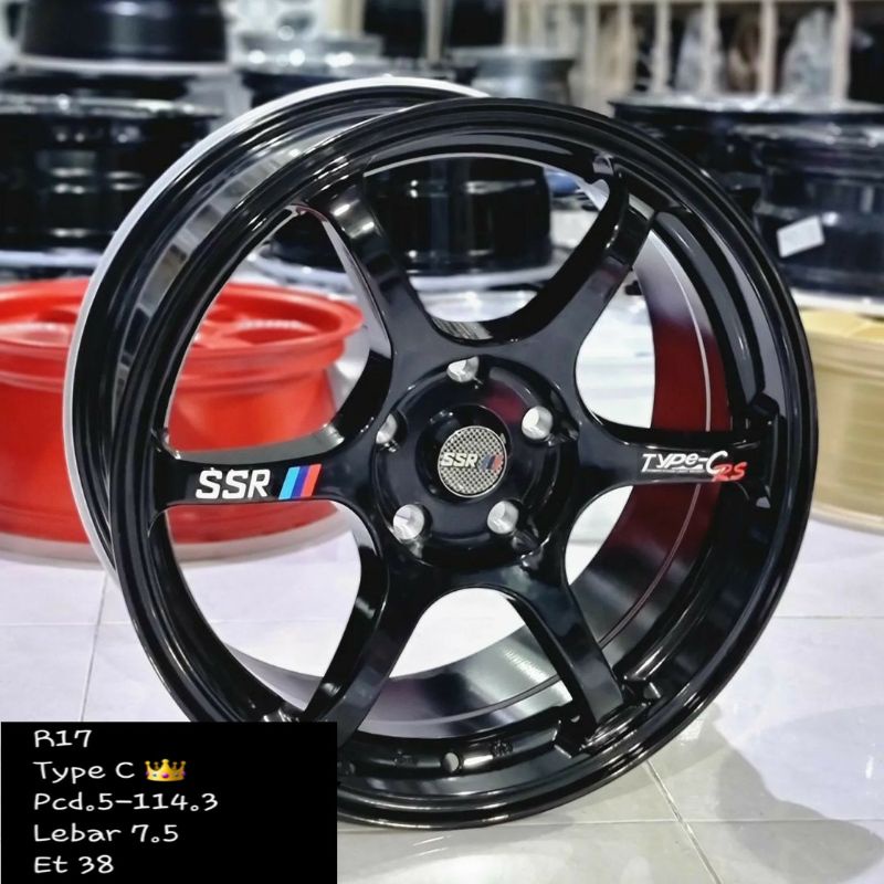 Jual velg racing ssr type c ring 17 lebar 7,5 et 38 untuk mobil ertiga innova xpander hrv civic ...