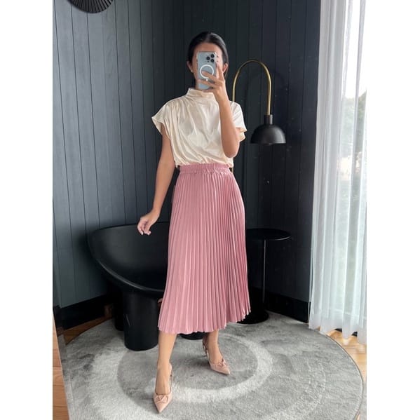 Jual Rok Plisket Midi / Rok Plisket Tanggung / Rok 7/8 / Plisket ...
