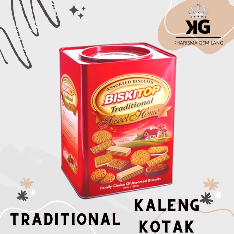Jual BISKITOP - KALENG KOTAK TRADISIONAL 1500Gr Assorted Biskuit ...