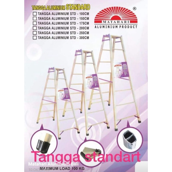 Jual TANGGA ALUMINIUM STANDARD MATAHARI DUA FUNGSI | Shopee Indonesia