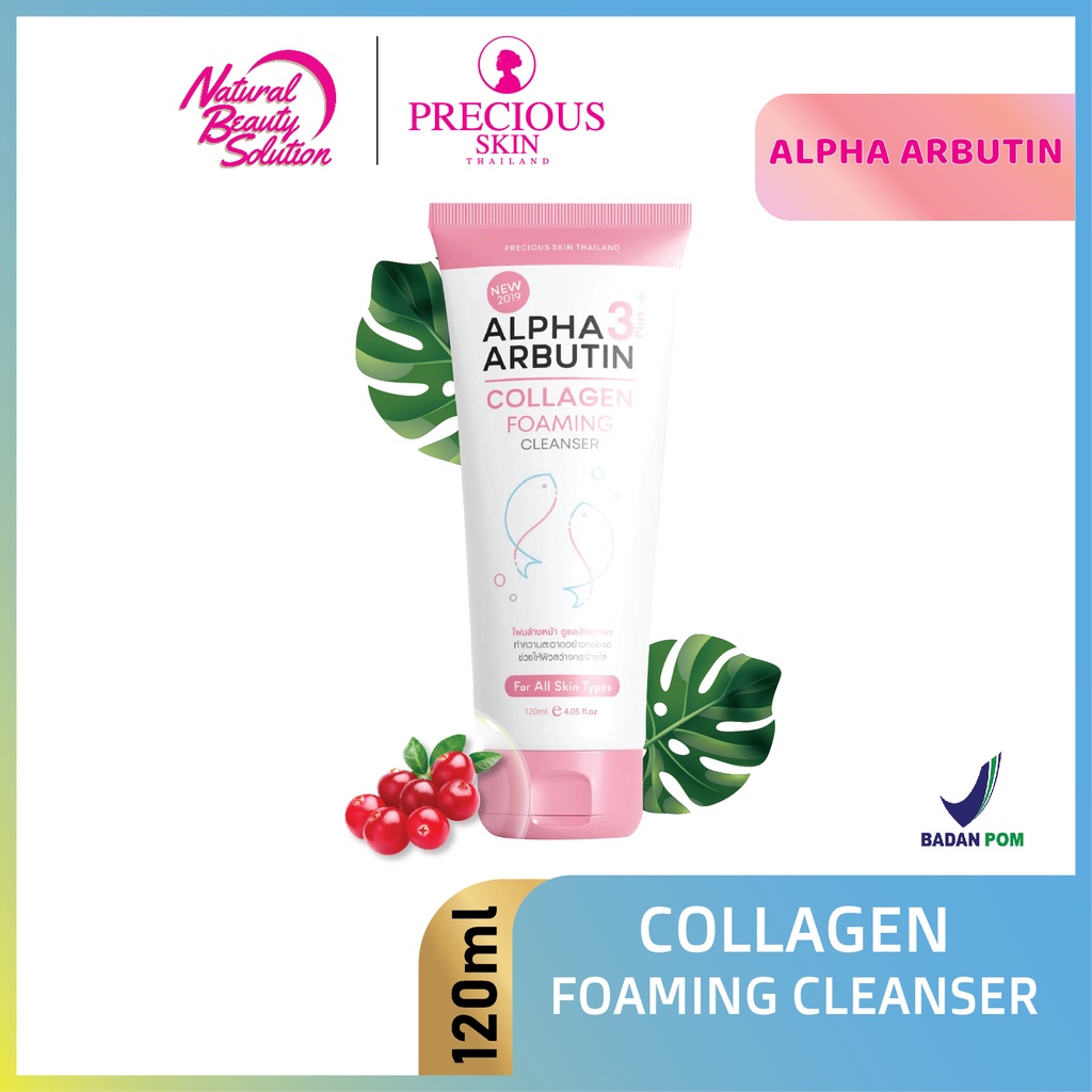 Jual Precious Skin Thailand Alpha Arbutin 3+++ Collagen Foaming Face Cleanser / Sabun Wajah ...