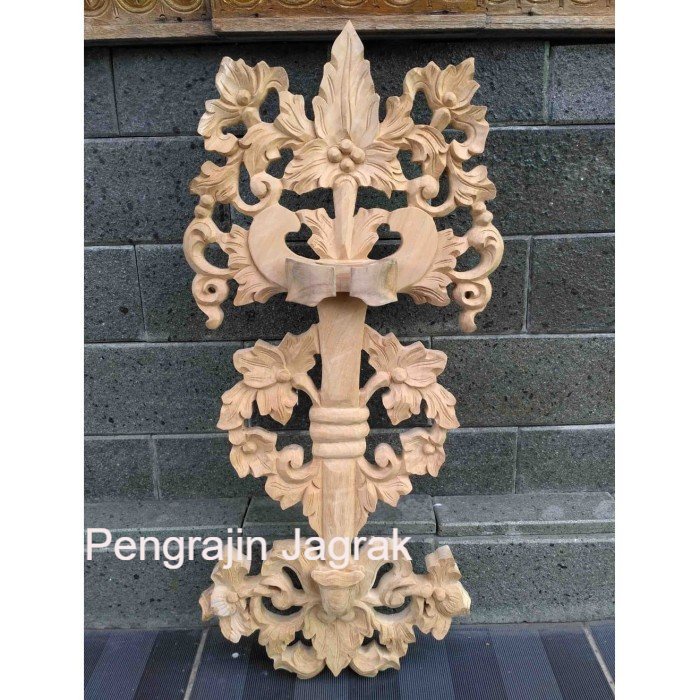 Jual Blawong Keris Model Ukir Kembang Bunga Mawar Mentahan Kayu Jati ...