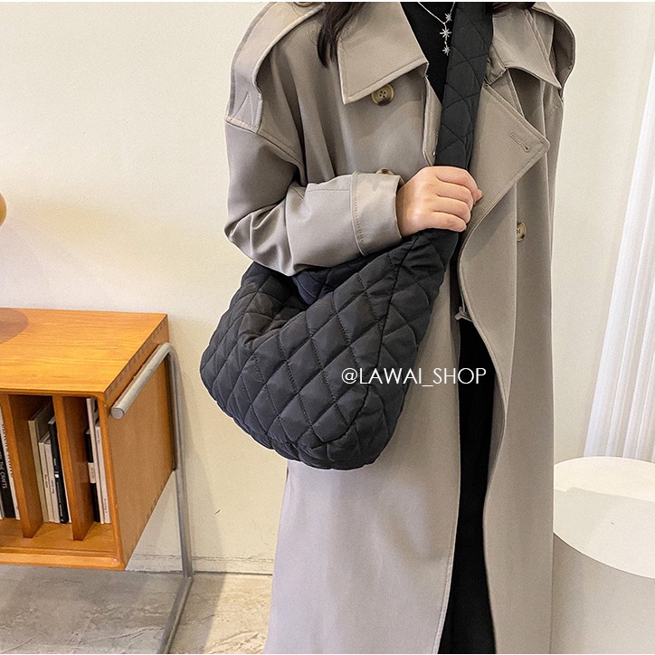 Jual puffy bag sling bag import original tote bag besar resleting ...