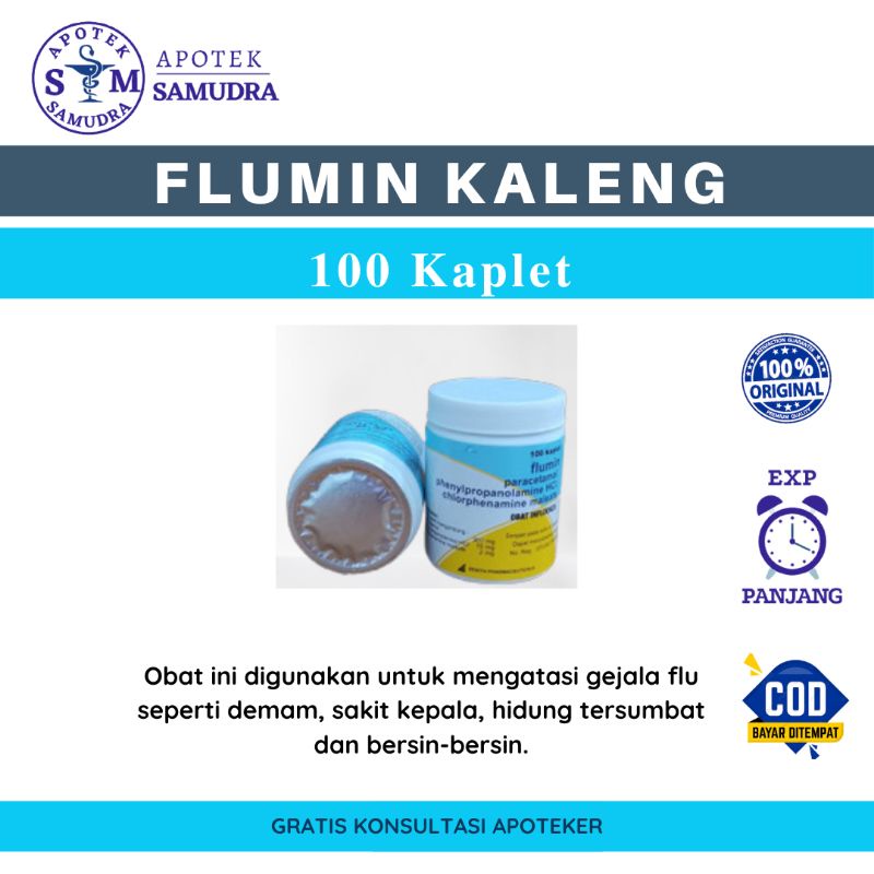 Jual FLUMIN KALENG-ISI 100 KAPLET - obat penurun demam obat meredakan ...