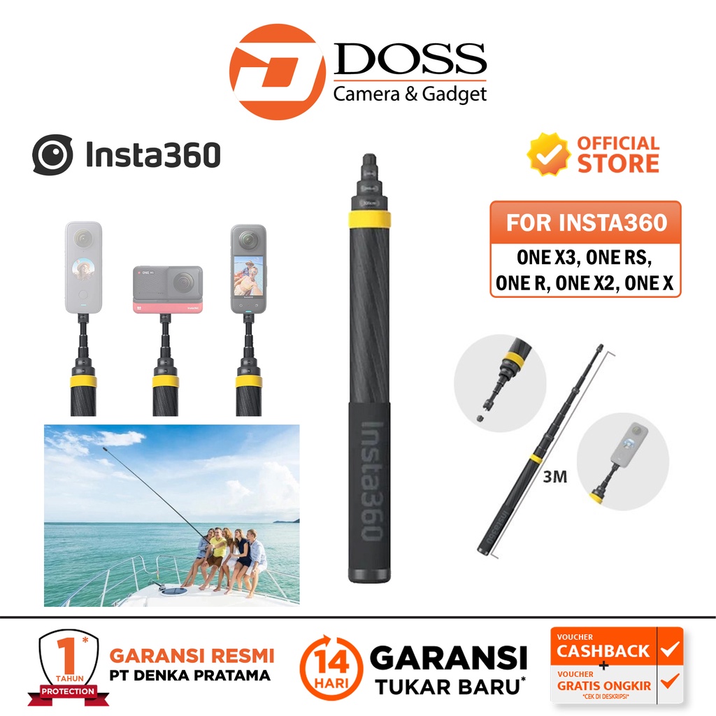 Jual Insta360 Extended Edition 3M Selfie Stick New Version | Shopee ...