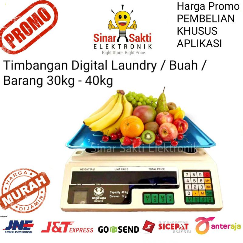 Jual Timbangan Digital Buah Laundry Daging Sayur Duduk 30kg 40kg 30 kg 40 kg | Shopee Indonesia