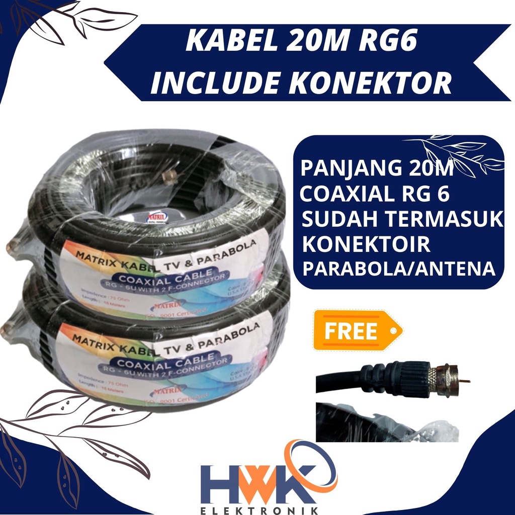 Jual Kabel parabola RG 6 panjang 20 meter kualitas terbaik | Shopee ...