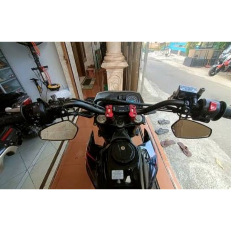 Jual Spion Stang Supermoto Trail Oval Kaca putih CRF WR KLX BF DTRACKER ...