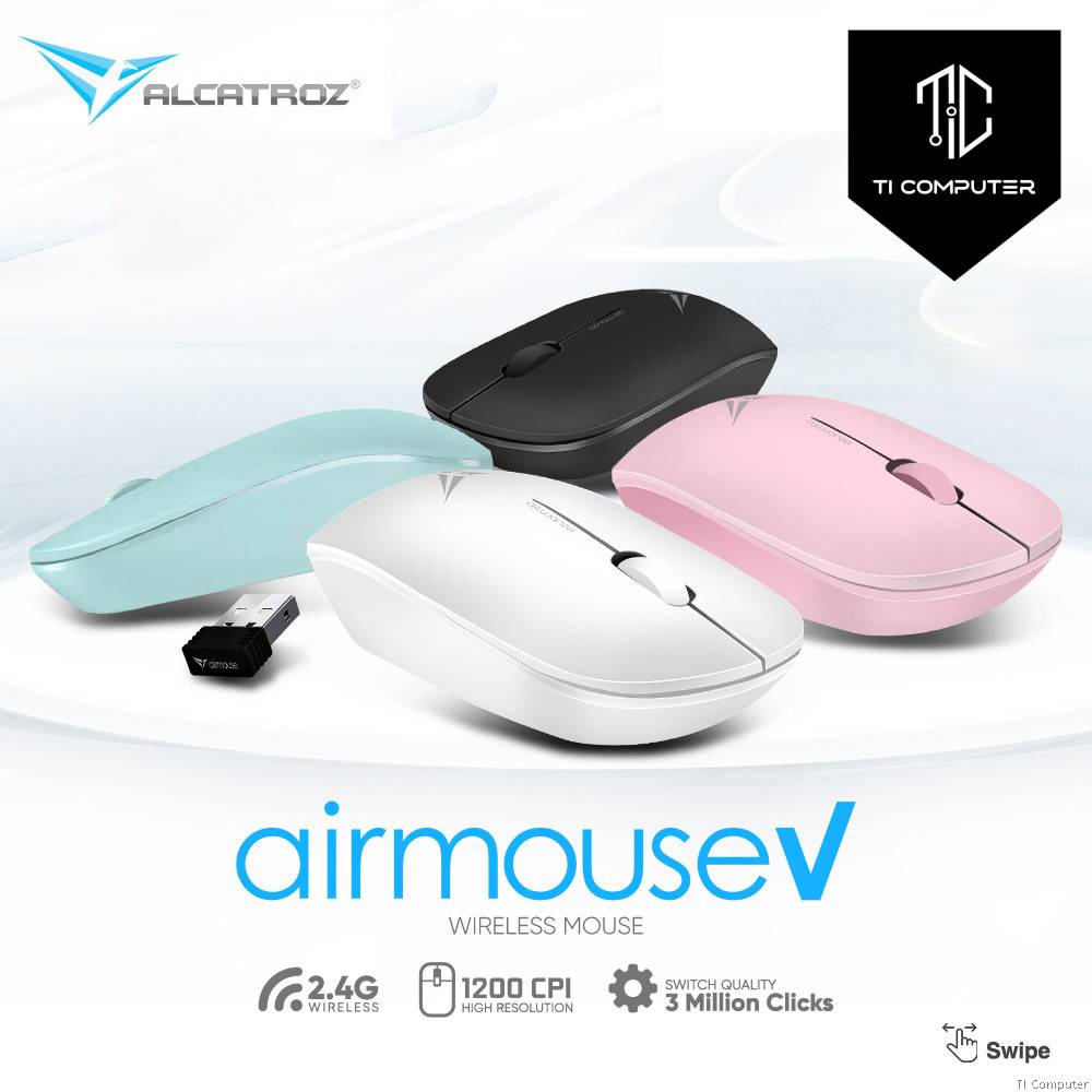 Jual Mouse Wireless Alcatroz Airmouse V Plus Baterai | Shopee Indonesia