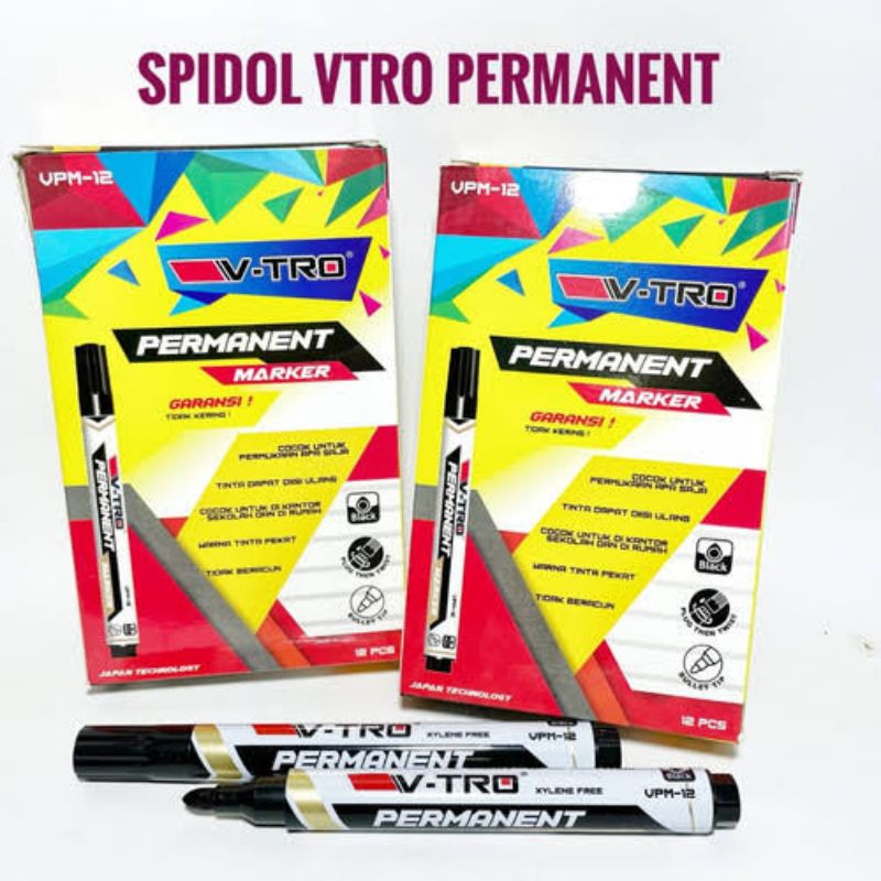 Jual Spidol V-Tro Permanent VPM-12 - Hitam | Shopee Indonesia