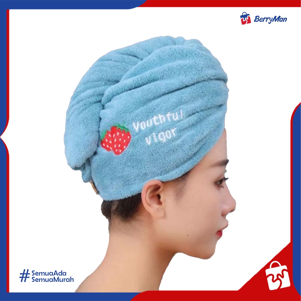 Jual HANDUK KERAMAS PREMIUM Microfiber Pengering Rambut Tebal Model ...