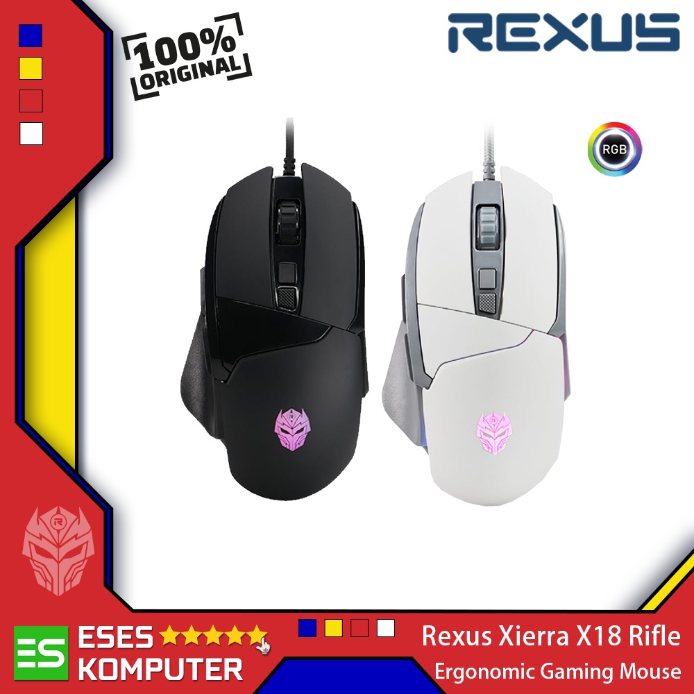 Jual Mouse Rexus Xierra X18 Rifle RGB | Ergonomic Gaming Mouse | Shopee ...