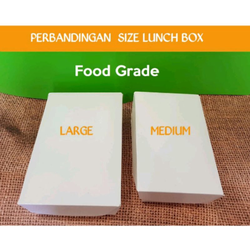 Jual Paper Lunch Box Kemasan Kotak Makan Kertas Putih Ivory Food Grade ...