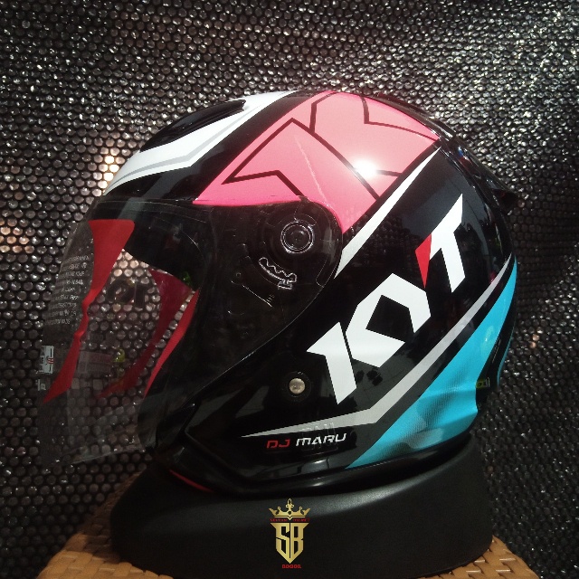 Jual HELM KYT HALF FACE KYT DJ MARU SERI #17 BLACK AQUA FUXIA ORIGINAL | Shopee Indonesia