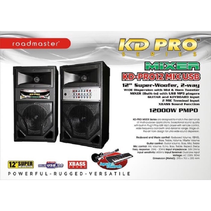 Jual Roadmaster Speaker Aktif Single 12" + Mixer KD-PRO 12 MIX USB ...