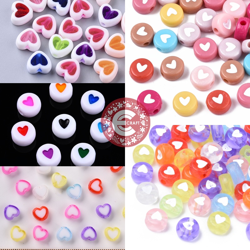Jual MANIK-MANIK HATI ACRYLIC HEART LOVE SPACER BEADS | Shopee Indonesia