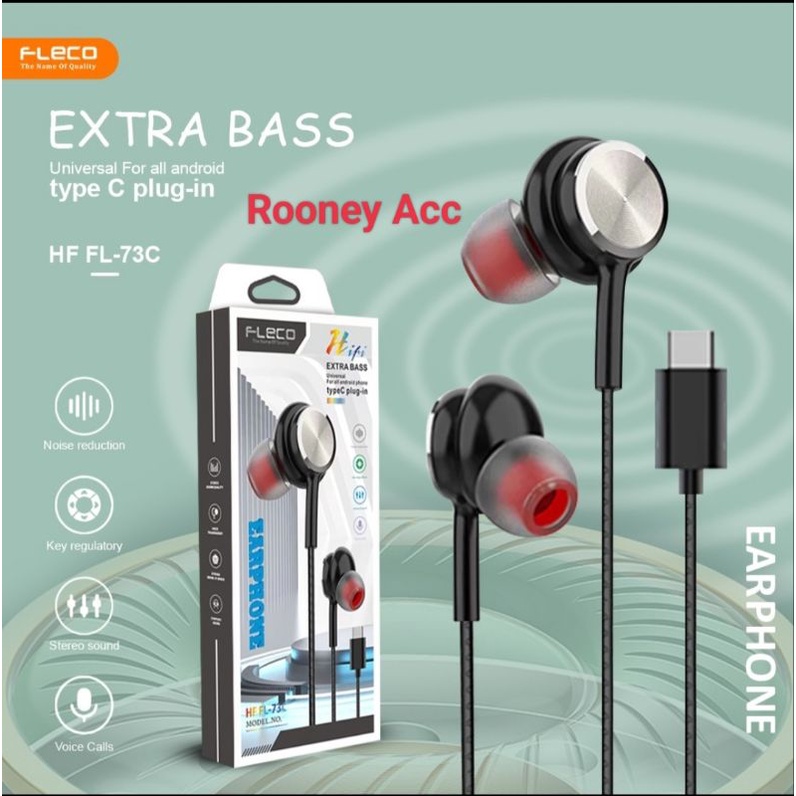 Jual HEADSET FLECO FL73C COLOKAN KABEL TYPE C HF FLECO FL-73C COLOKAN ...