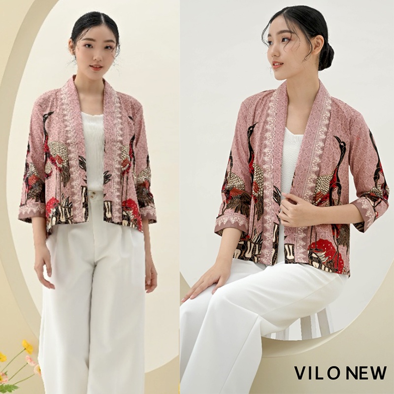 Jual Evercloth Vilo Blazer Batik Wanita Outer Batik Rompi Wanita Jaket ...