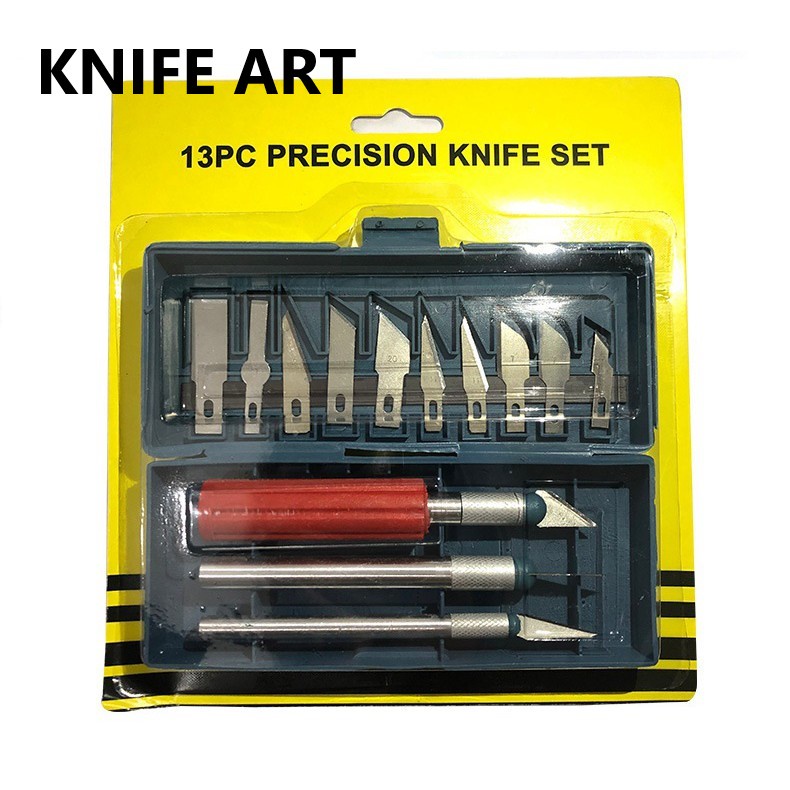Jual 13pcs cutter set hobby knife art set murah dengan wadah serbaguna ...