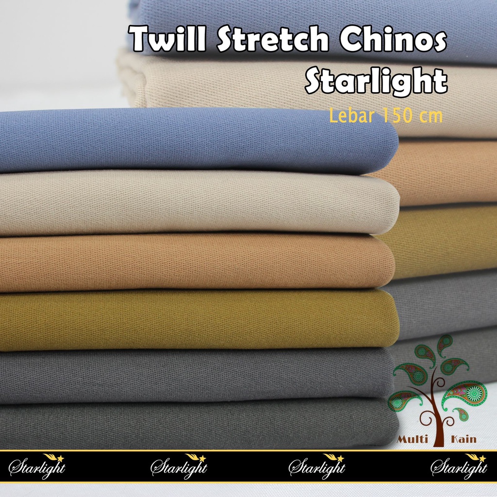 Jual Bahan multi kain cotton katun sweding twill stretch merk starlight ...