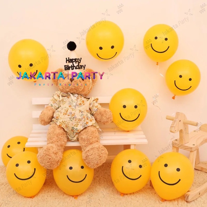 Jual ECER Balon Latex Smile Kuning / Balon Motif Smile / Balon Emoticon ...