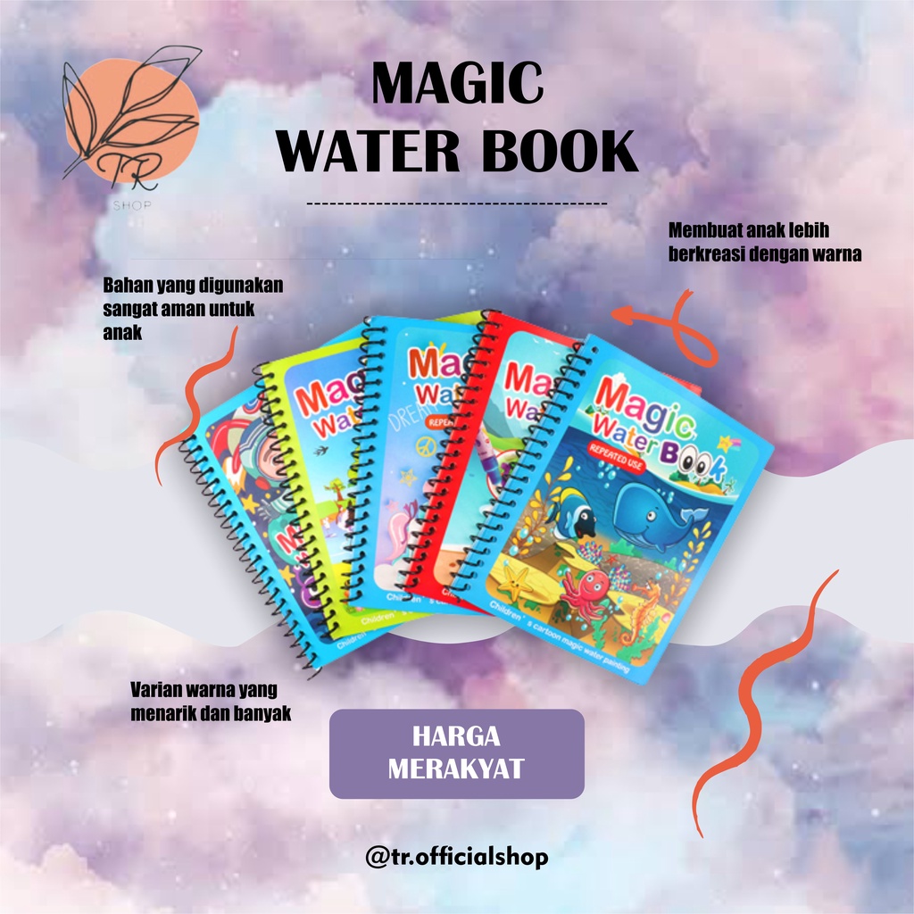 Jual [TR ] MAGIC WATER BOOK BUKU MEWARNAI ANAK BUKU MEWARNAI | Shopee ...