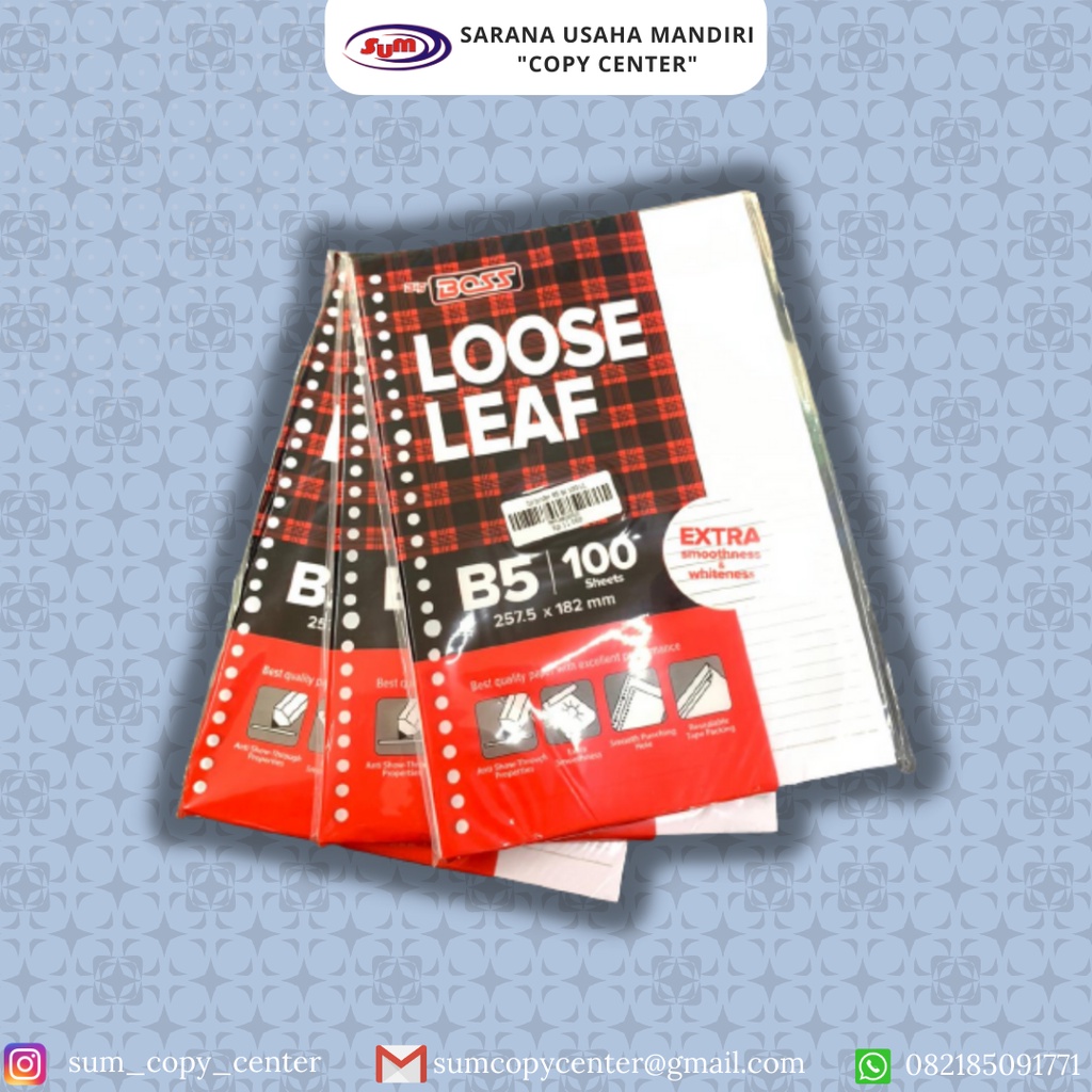 Jual LOOSE LEAF Isi Binder B5 Isi 100 Lembar | Shopee Indonesia