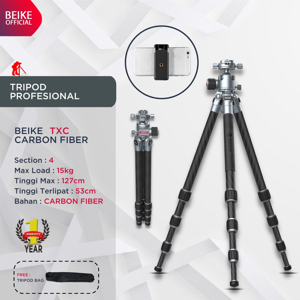 Jual Beike Tripod TXC Carbon Fiber | Shopee Indonesia