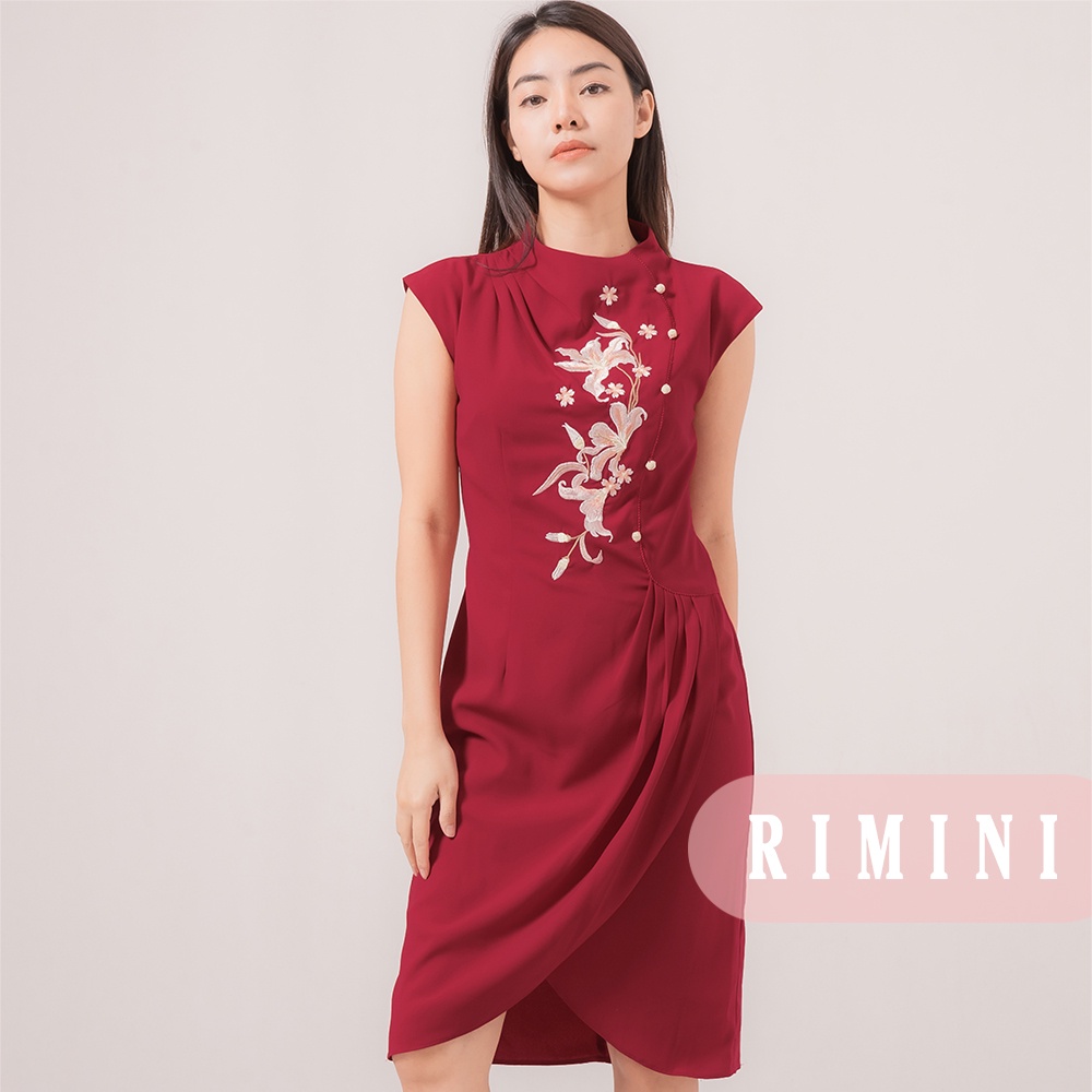 Jual RIMINI- Dress Wanita Pesta Putungan Bordir Bunga Shanghai ...