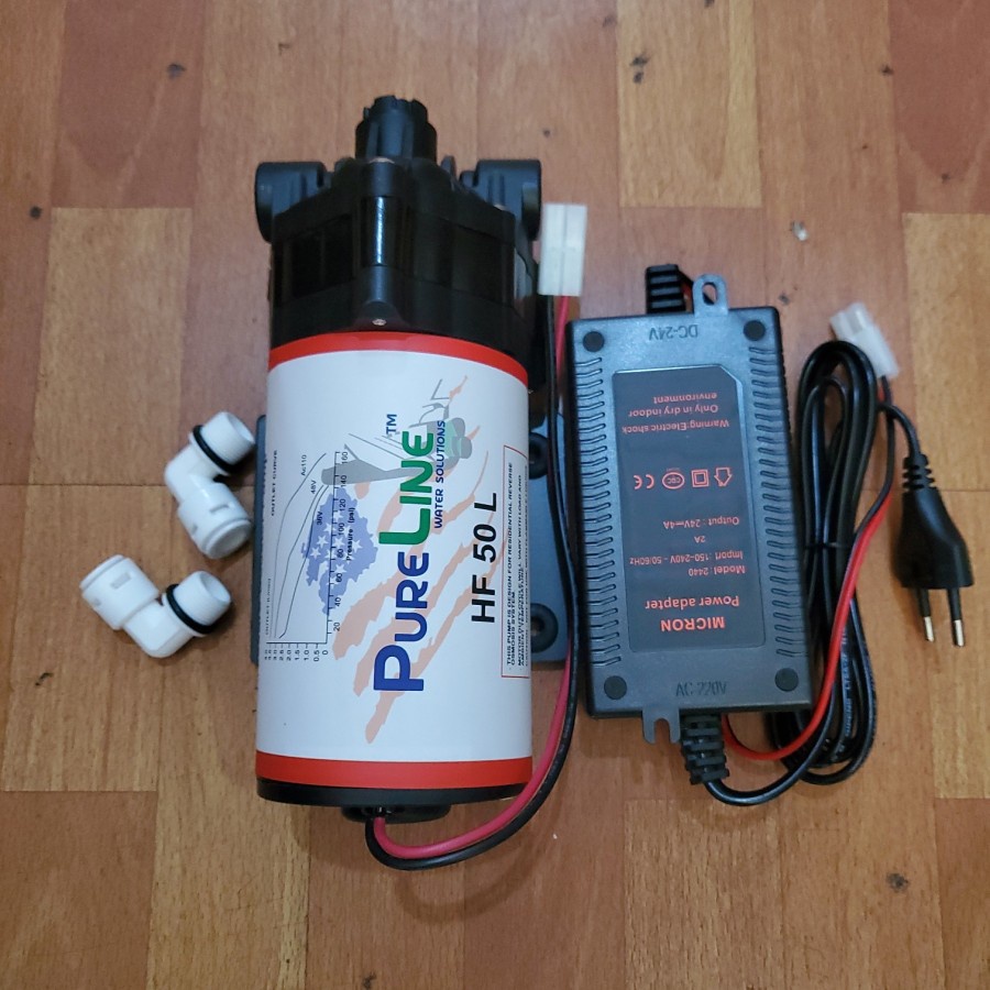 Jual Booster Pump 24V-4A Ro 500gpd - pompa ro 500 gpd HF50L | Shopee ...