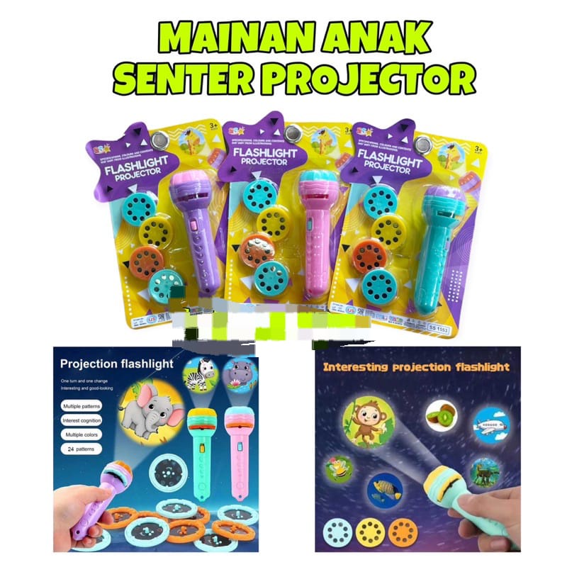 Jual ( BISA COD ) PROMO 4 SLIDE 32 GAMBAR Mainan Anak Senter Proyektor Flashlight SNI / Mainan ...
