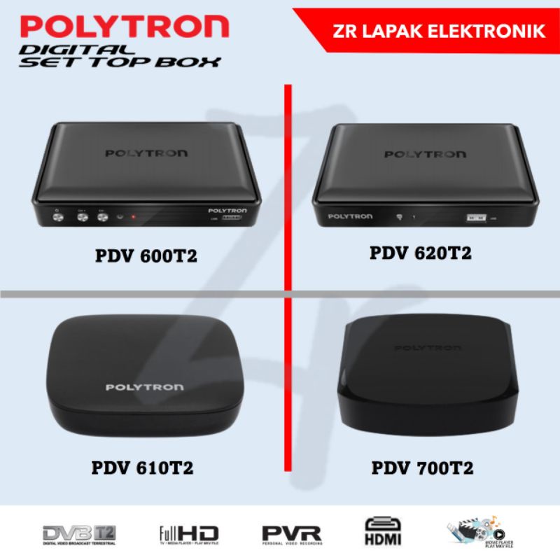 Jual (LAST STOCK CUCI GUDANG) SET TOP BOX STB DVB-T2 MERK POLYTRON TIPE ...