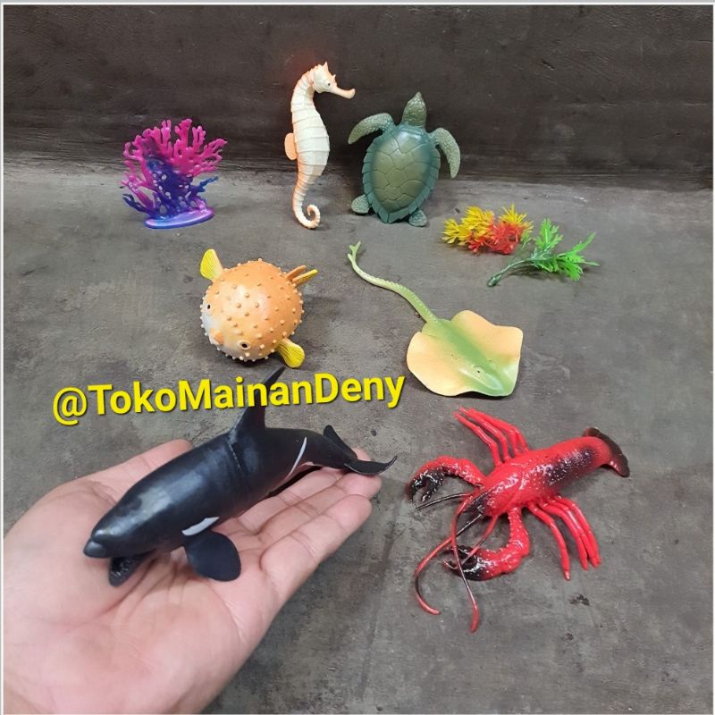 Jual Mainan Koleksi Miniatur Hewan Laut Ukuran Besar isi 6 pcs | Shopee ...
