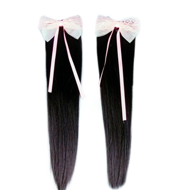 Jual Ponytail Jepit Rambut Palsu Anak Straight Lurus Pita Kuncir 1 pc ...
