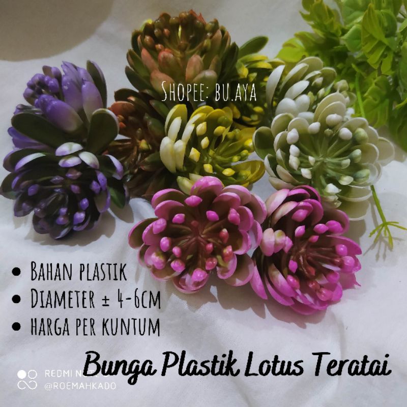 Jual 3pcs Bunga Lotus Teratai Kuntum Bunga Plastik | Shopee Indonesia