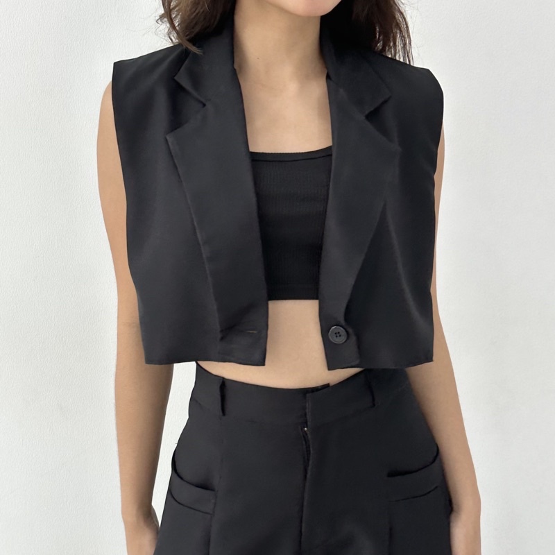 Jual CALLI VEST - Vest Rompi Wanita Oversized Atasan Blazer Rompi Top ...