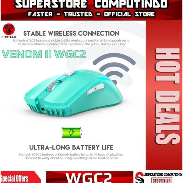 Jual Fantech MINT EDITION VENOM II WGC2 Wireless Mouse Gaming ...